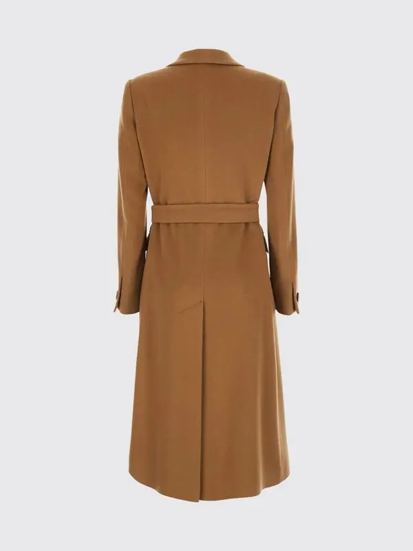 Tagliatore Double-breasted Long Cashmere Coat With Waist Belt