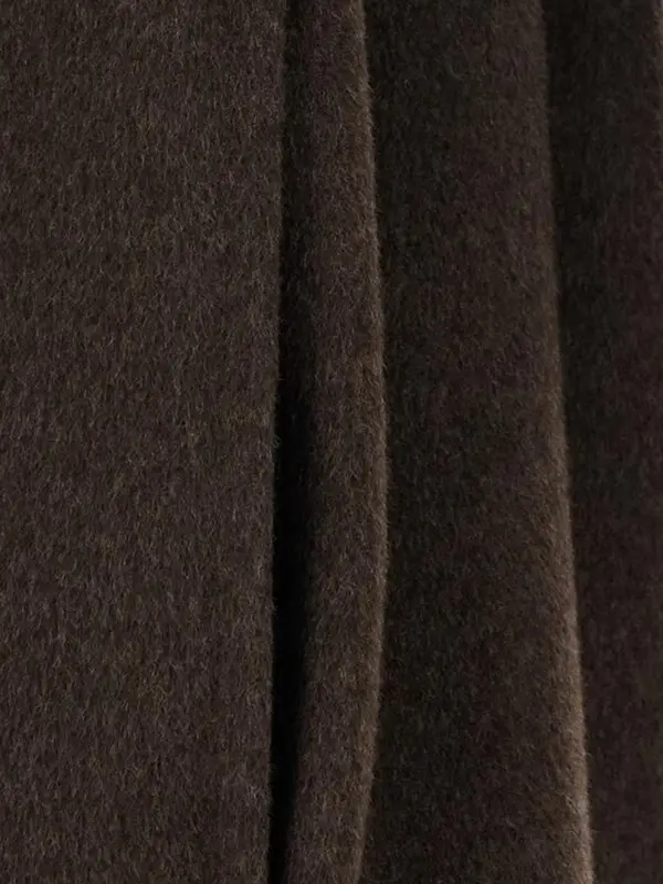 Max Mara Long Wool And Yak Coat With Tie Belt