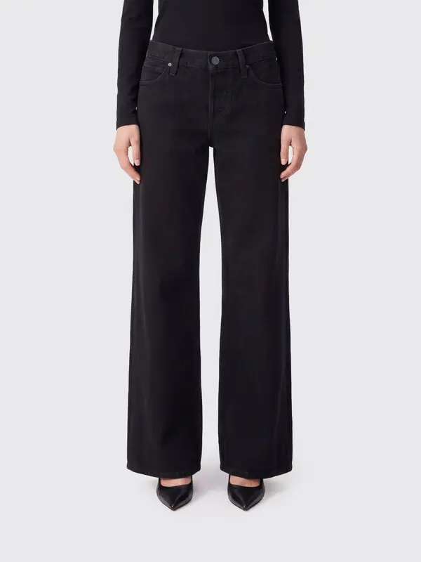 FRAME The Gray Wide-leg Jeans In Regenerative Cotton With A Mid-rise Waist