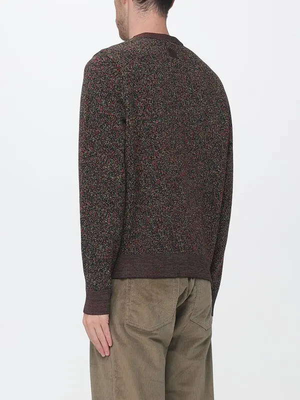 Etro Graphic Print Wool-blend Crewneck Sweater With Ribbed Trims