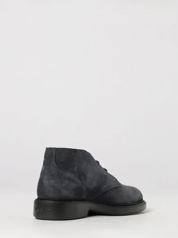 Hogan H669 Suede Chukka Boots With Round Toe And Rubber Sole - Blue