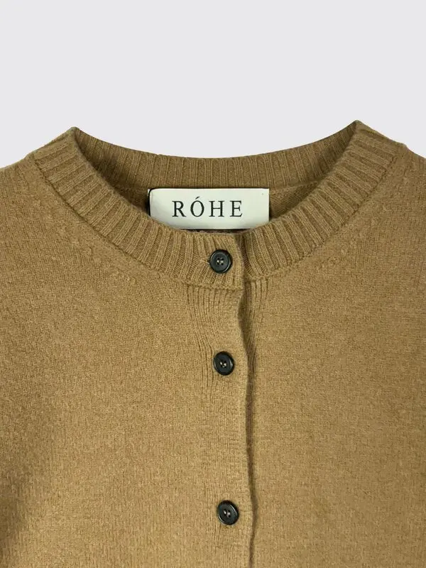 RÓHE Wool And Cashmere Blend Crewneck Cardigan With Button Closure