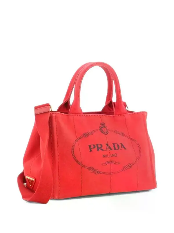 Prada Canapa Convertible Canvas Mini Tote Bag