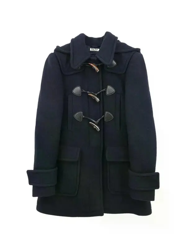 Miu Miu 2016 Duffel Toggle-fastening Hooded Coat