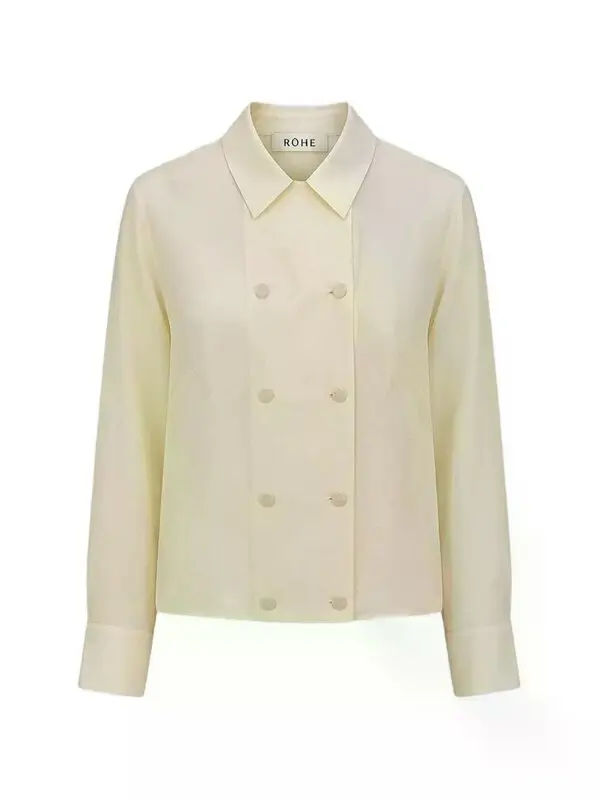 RÓHE Double-breasted Silk Top - Neutrals
