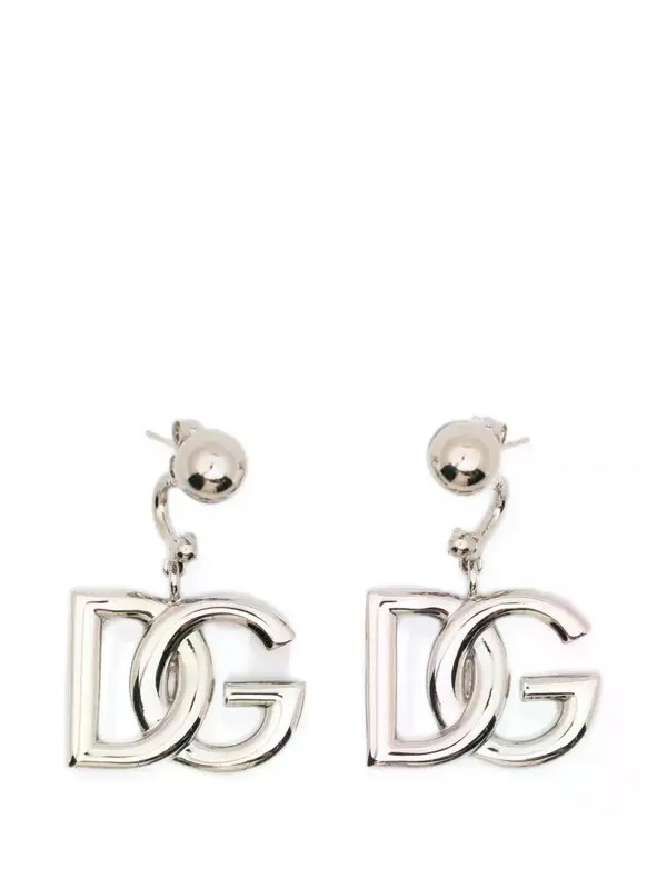Dolce & Gabbana Dg Logo Drop Earrings - Silver