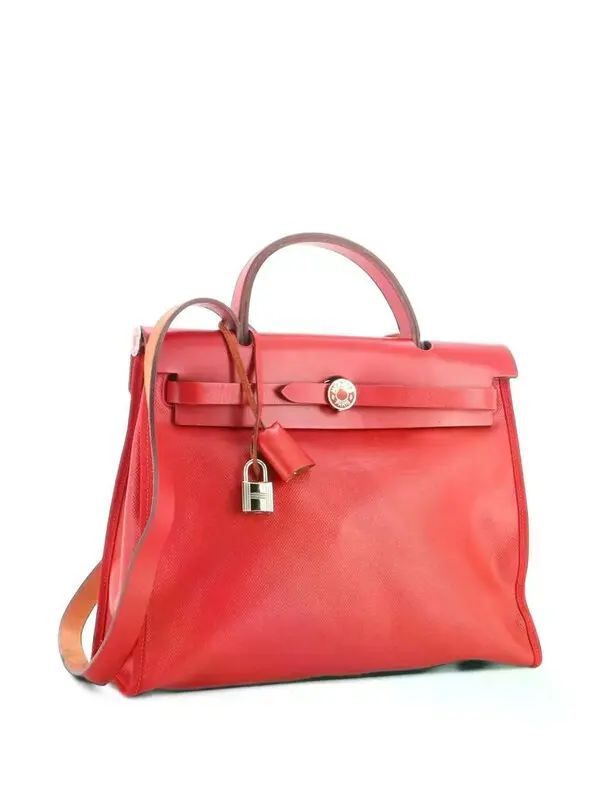 Hermès Herbag Zip Berline Vache Canvas And Leather 31 Shoulder Bag