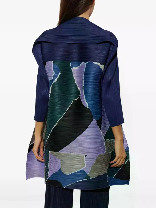 Issey Miyake Surprise! Abstract-print Pleated Mini Dress - Purple