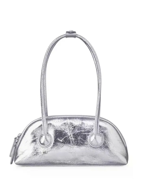 MARGESHERWOOD Mini Crinkled-leather Crescent Tote Bag - Silver