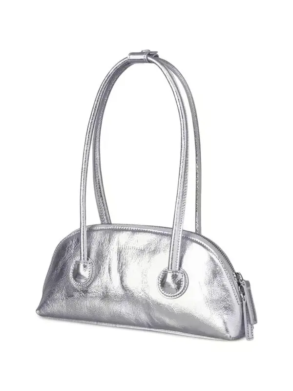 MARGESHERWOOD Mini Crinkled-leather Crescent Tote Bag - Silver