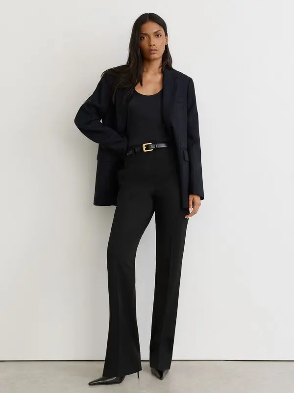 REISS Straight-leg Side-adjuster Trousers - Black