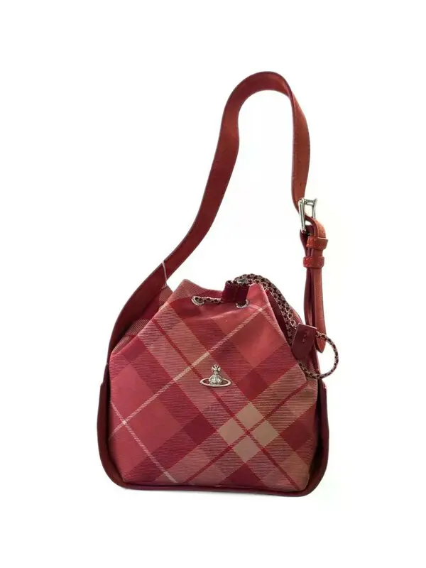 VIVIENNE WESTWOOD Orb-plaque Tartan Shoulder Bag