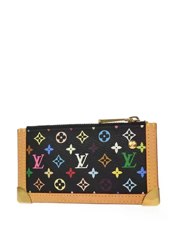 LOUIS VUITTON 2004 Multicolor Pochette Cles Leather Coin Case - Black