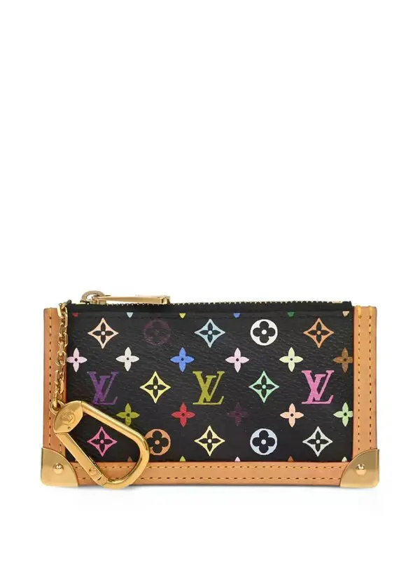 LOUIS VUITTON 2004 Multicolor Pochette Cles Leather Coin Case - Black