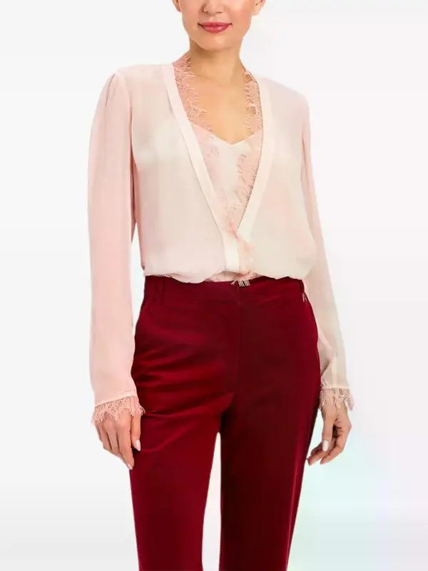 TWINSET Lace-trim Long-sleeve Blouse