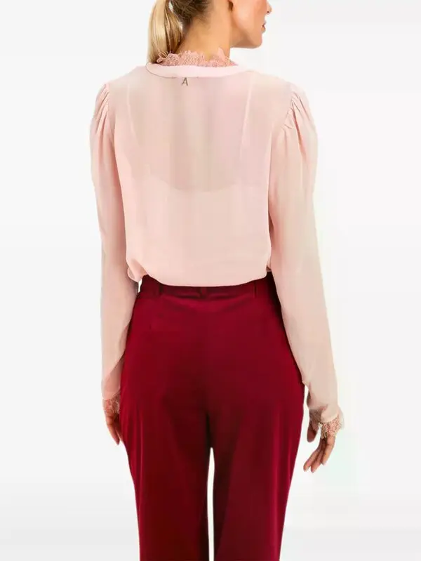 TWINSET Lace-trim Long-sleeve Blouse