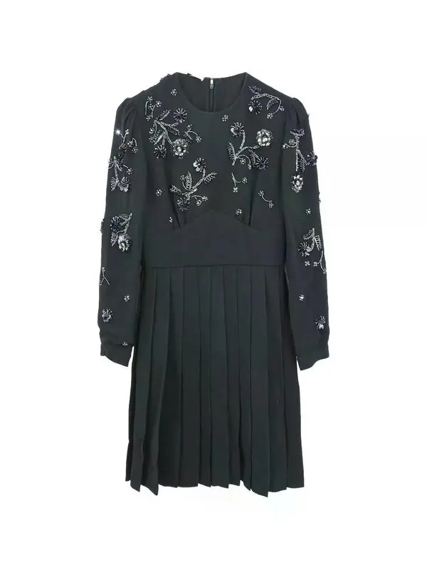 Miu Miu Bead-embellished Pleated Dress
