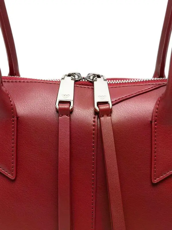 Emporio Armani Leather Tote Bag - Red