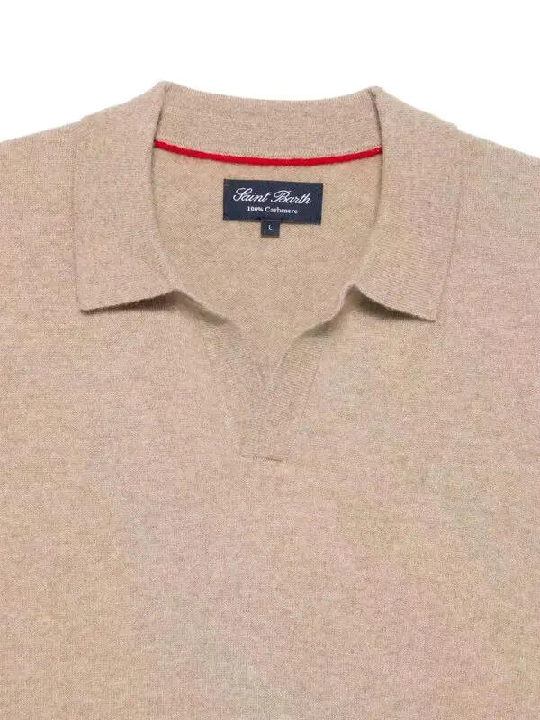 MC2 SAINT BARTH Cashmere Polo-collar Sweater - Neutrals