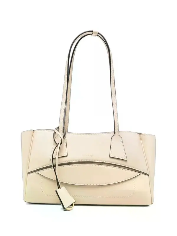 HIDESINS Layered-panel Leather Tote Bag - Neutrals