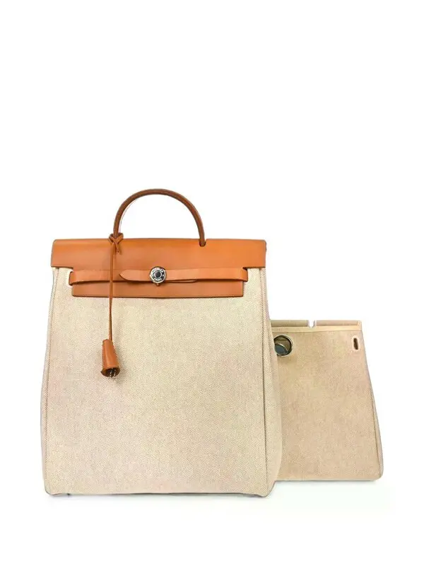 Hermès 2001 Toile H Herbag A Dos 2 In 1 Backpack