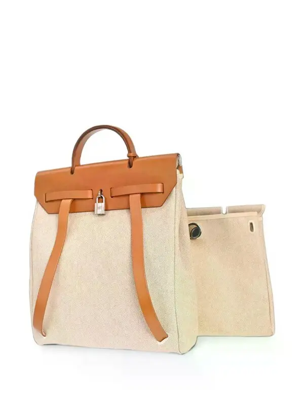Hermès 2001 Toile H Herbag A Dos 2 In 1 Backpack