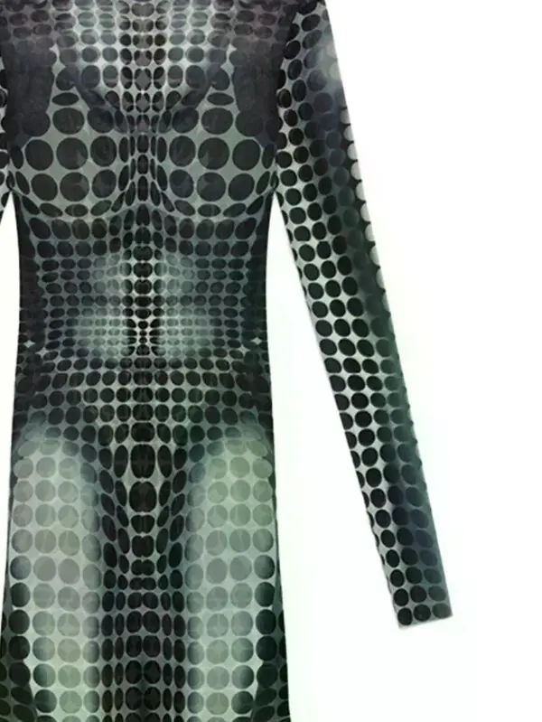 JEAN PAUL GAULTIER High-neck Dots-print Maxi Dress