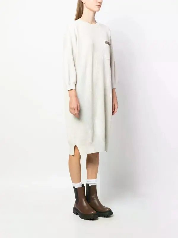 Brunello Cucinelli Round-neck Ribbed-knit Dress