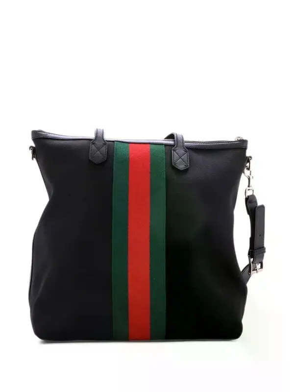 Gucci Web Zip Techno Canvas Medium Tote Bag