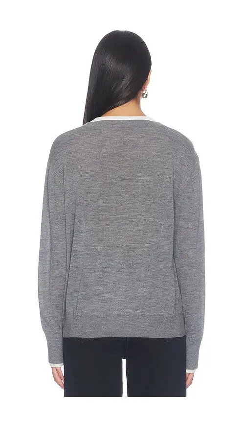 WHITE & WARREN Superfine Merino V Neck Top In . Also