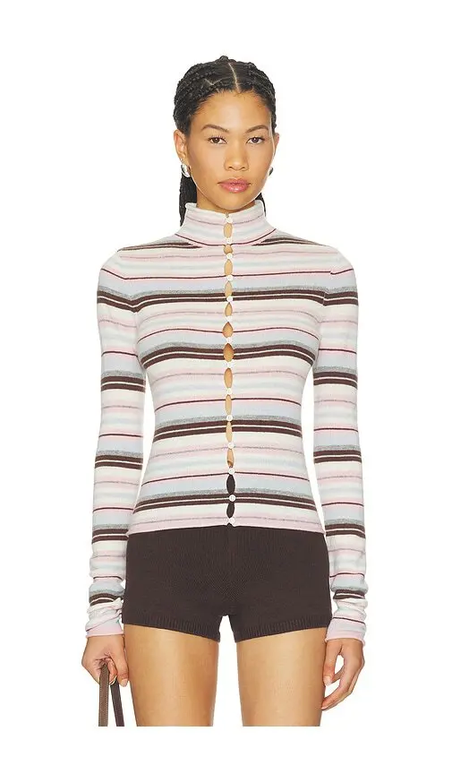 GUIZIO Chloe Sweater In Pink Stripe In . Also