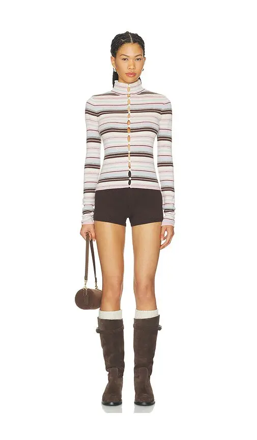 GUIZIO Chloe Sweater In Pink Stripe In . Also