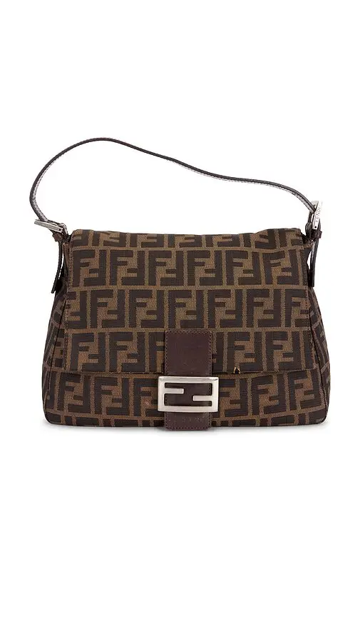 FWRD RENEW Fendi Zucca Mama Forever Baguette Shoulder Bag - Brown