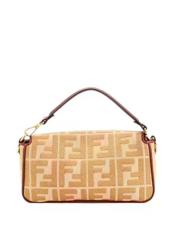 Fendi Baguette Nm Bag Zucca Embroidered Canvas Medium Shoulder Bag