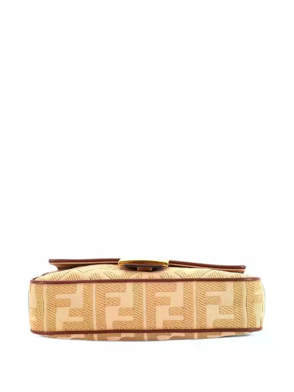 Fendi Baguette Nm Bag Zucca Embroidered Canvas Medium Shoulder Bag