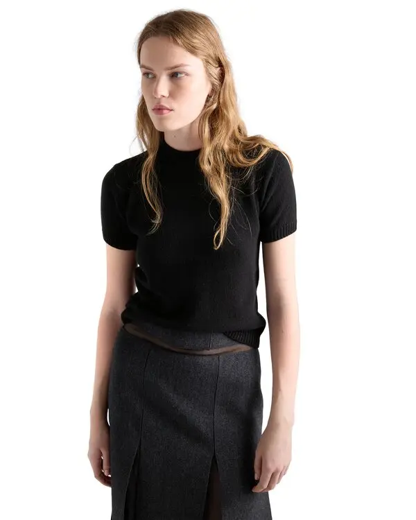 Prada Short-sleeved Cashmere Sweater
