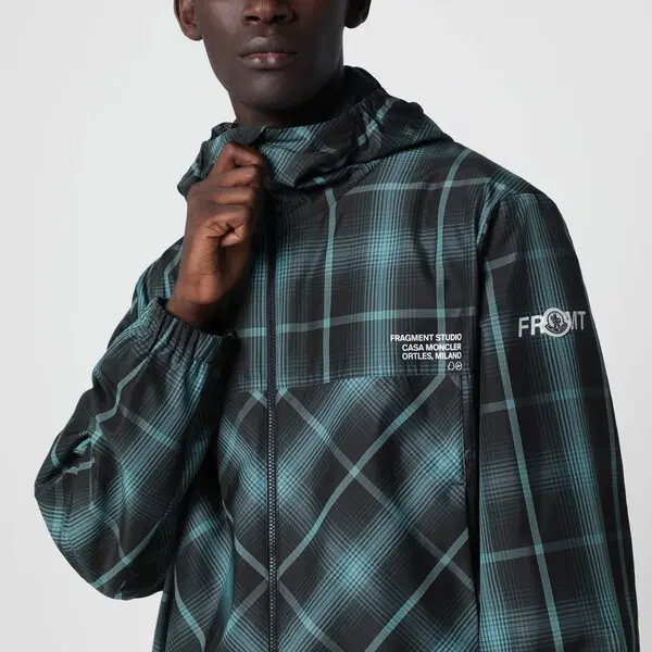 MONCLER X FRGMT Black And Green Jitsuyō Windbreaker In Technical Fabric