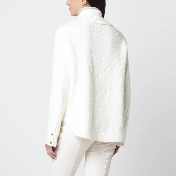 Moncler Zip-up Jacket In Bouclé Fabric