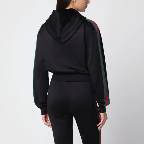 Gucci Cropped Zip-up Sweatshirt In Cotton Blend