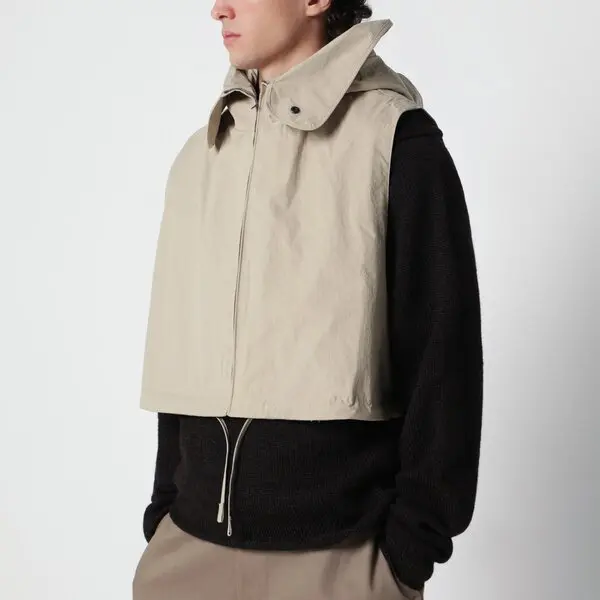 You Must Create Beige Layered Parka In Nylon