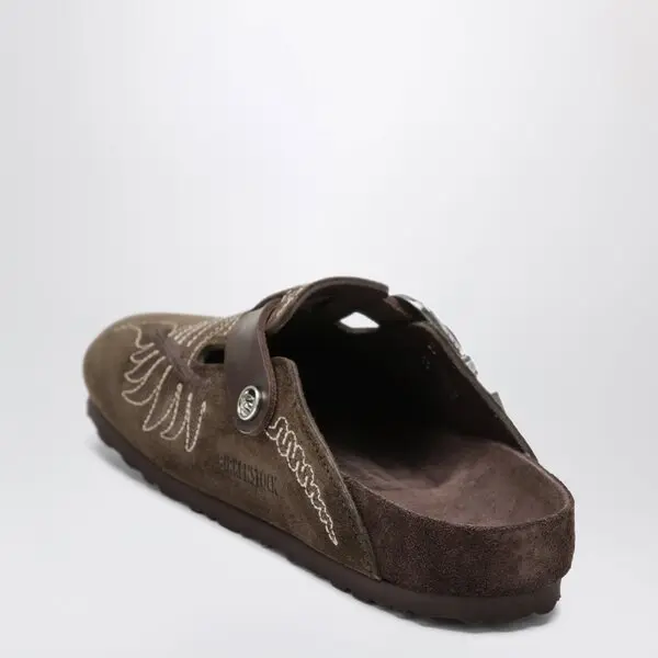 Etro Boston Embroidered Suede Sabot