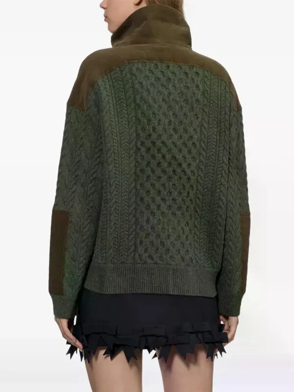 Sea Cable-knit Corduroy-panel Jumper