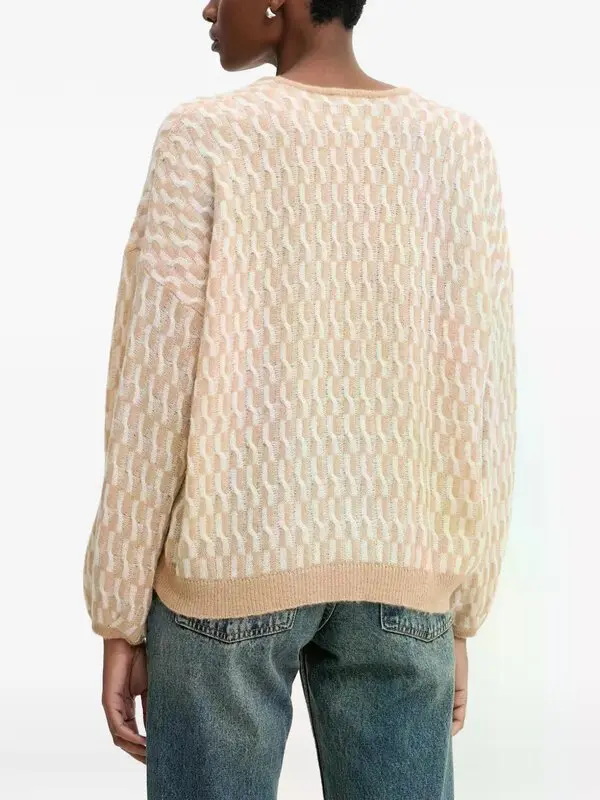 BENETTON Patterned V-neck Sweater