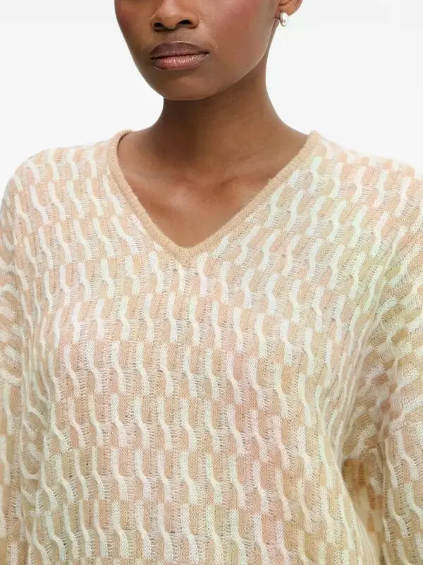 BENETTON Patterned V-neck Sweater
