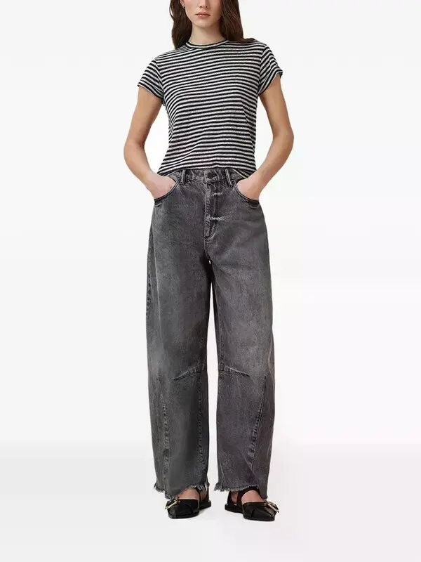 ALLSAINTS Anna Striped Short-sleeve T-shirt - Black