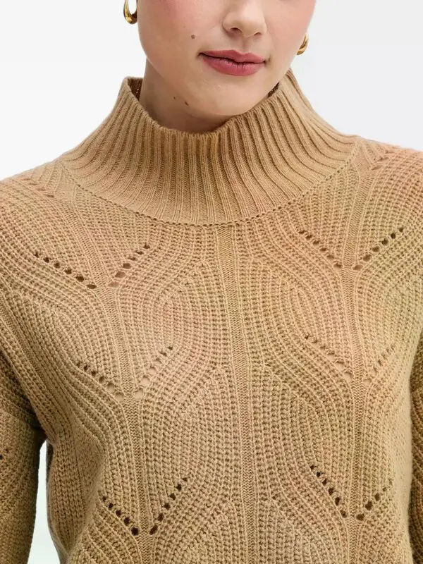 BENETTON Openwork Mock-neck Sweater