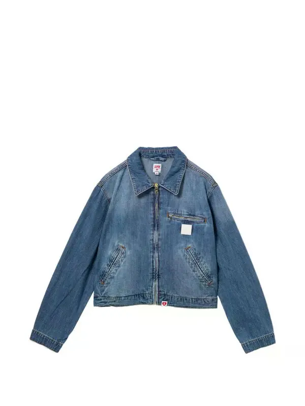 AAPE BY *A BATHING APE Logo-patched Denim Jacket - Blue