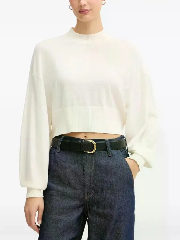 BENETTON Mock-neck Cropped Sweater