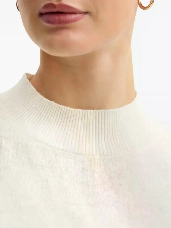 BENETTON Mock-neck Cropped Sweater