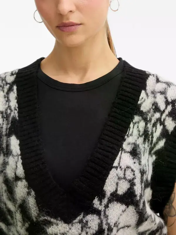 BENETTON Floral V-neck Sweater